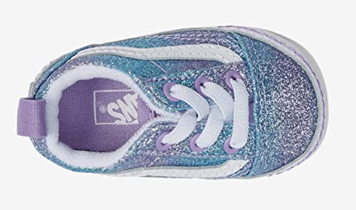 Vans, Old Skool Infant Crib Sneakers (Ombre Glitter - Multi/True White, 3)