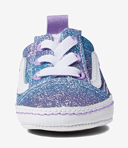 Vans, Old Skool Infant Crib Sneakers (Ombre Glitter - Multi/True White, 3)