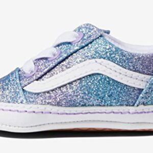 Vans, Old Skool Infant Crib Sneakers (Ombre Glitter - Multi/True White, 3)