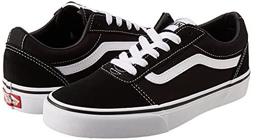 Vans Girls Low-Top Sneakers, Black Suede Canvas Black White Iju, 6 UK