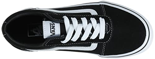 Vans Girls Low-Top Sneakers, Black Suede Canvas Black White Iju, 6 UK