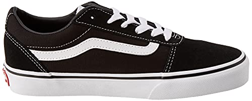 Vans Girls Low-Top Sneakers, Black Suede Canvas Black White Iju, 6 UK