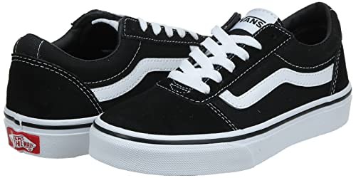 Vans Girls Low-Top Sneakers, Black Suede Canvas Black White Iju, 6 UK