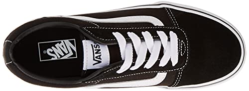 Vans Girls Low-Top Sneakers, Black Suede Canvas Black White Iju, 6 UK