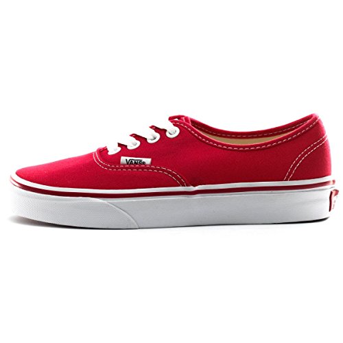 Vans Mens Authentic Canvas Sneakers Lace Up Casual Plimsolls Unisex Shoe - Red - 8