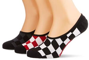 vans mens classic super no socks 3 pack vn-0xttrlm -, red/white check, size 9.5