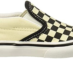 Vans Unisex-Child Classic Slip-ON-K, Black/White Checkerboard/White, 8 M US Toddler