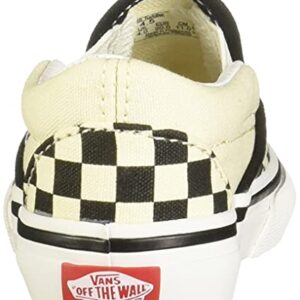 Vans Unisex-Child Classic Slip-ON-K, Black/White Checkerboard/White, 8 M US Toddler