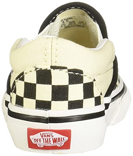 Vans Unisex-Child Classic Slip-ON-K, Black/White Checkerboard/White, 8 M US Toddler