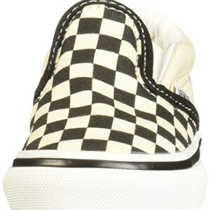 Vans Unisex-Child Classic Slip-ON-K, Black/White Checkerboard/White, 8 M US Toddler