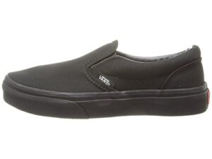 vans kids unisex classic slip on, black/black, size 13 little kid