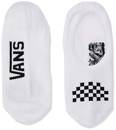 Vans Womens Girls Basic Canoodle No Show Socks (Shoe Size 7-10, White/Black Check)