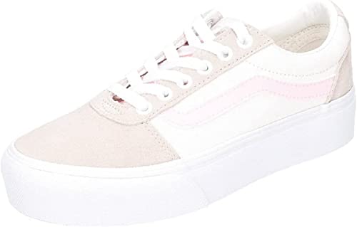 Vans Unisex Ward Platform Sneaker - Lace up Closure Style - Color Block Beige 8