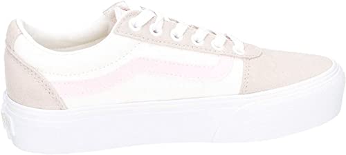 Vans Unisex Ward Platform Sneaker - Lace up Closure Style - Color Block Beige 8