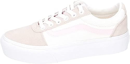 Vans Unisex Ward Platform Sneaker - Lace up Closure Style - Color Block Beige 8