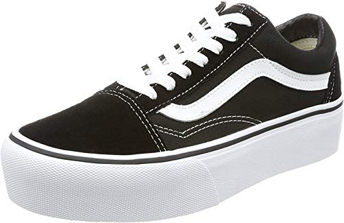 Vans Women's Old Skool Platform Trainers, (Black/White Y28), 8.5 UK 42.5 EU