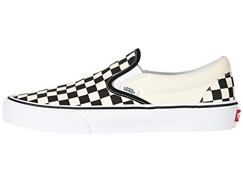 Vans womens Classic Slip On Trainers, Black/Off White, 8.5 Women/7 Men