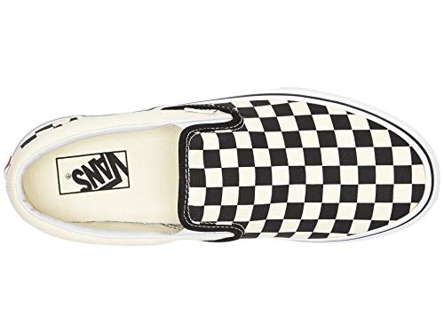 Vans womens Classic Slip On Trainers, Black/Off White, 8.5 Women/7 Men