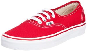 vans women’s authentic(tm) core classics, red/white/red, 7.5 women/6 men