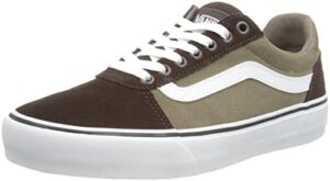 vans unisex ward deluxe retro suede – low platform lace-up sneaker – brown/white women 12 men 10.5