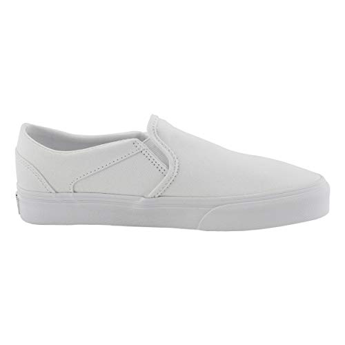 Vans Women's Asher Low Slip On Sneaker Wht/Wht 6 Medium US