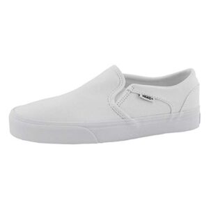 vans women’s asher low slip on sneaker wht/wht 6 medium us