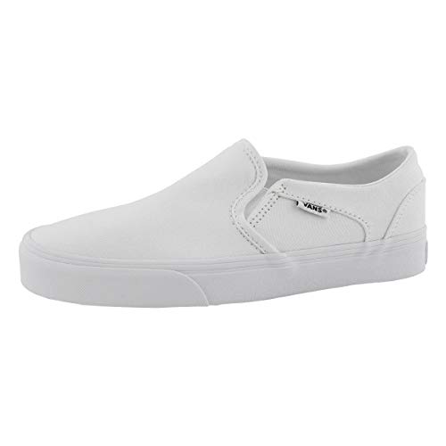 Vans Women's Asher Low Slip On Sneaker Wht/Wht 6 Medium US