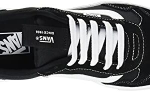 Vans Men's Low-Top Trainers Sneaker, Suede Canvas Black White, 12