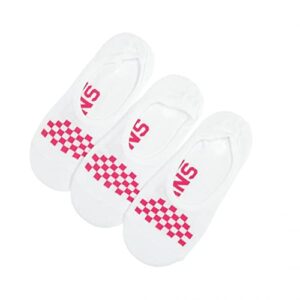 vans super no show socks – women’s and girls (white/pink check, girls shoe size 1-6)