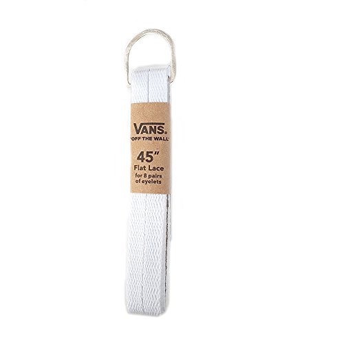 Vans Off The Wall Unisex Replacement Shoelaces Flat String Cords Shoe Laces,White,45" 8 Eyelets