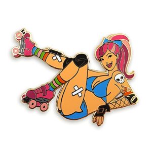 pinsanity roller derby pin up girl enamel lapel pin