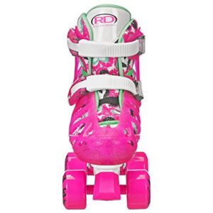 Roller Derby Trac Star Youth Girl's Adjustable Roller Skate White/Pink Size Medium (12-2)