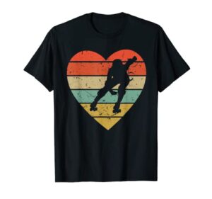 roller derby vintage design retro skater player heart sport t-shirt