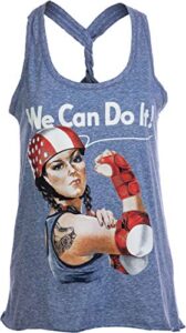 rosie the skater | roller derby funny riveter racerback girl tank top for women-(racerback,m)