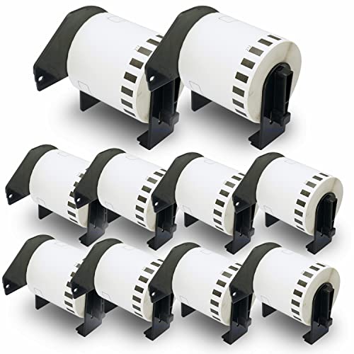 BETCKEY - Compatible Continuous Film Label Replacement for Brother DK-2212 (2-3/7" x 50'), Use with Brother QL Label Printers [10 Rolls]