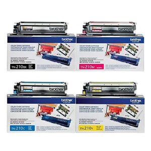 genuine brother tn210 (tn-210) color (bk/c/m/y) toner cartridge 4-pack