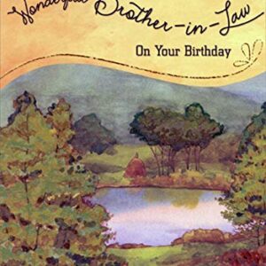 Designer Greetings Calm Lake Between Lush Green Trees Birthday Card for Brother-in-Law