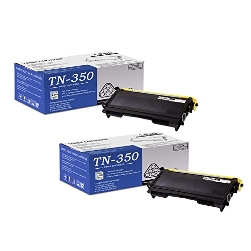 TN350 Toner Cartridge Compatible 2 Pack TN350 Black Replacement for Brother TN350 TN-350 DCP-7010 7020 7025 IntelliFax 2820 2910 2920 2850 MFC-7220 7225 7820 7420 HL-2040 2070N 2030 2040R Printer