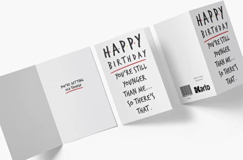 Funny Birthday Card for Him Her - Witty Mom Dad Anniversary Card - Perfect Card for Son Daughter - Ideal Sister Brother Friend Birthday Card - Karto - Younger Than (Younger Than Happy)