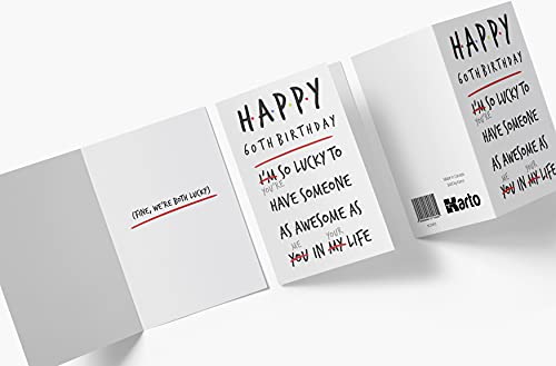 Happy 60th Birthday Card for Men Women, Funny 60th Birthday Cards for Husband Wife Dad Mom Brother Sister Friend, 60 Years Old Birthday Card, 60 Birthday Card with Envelope, Karto You're Lucky