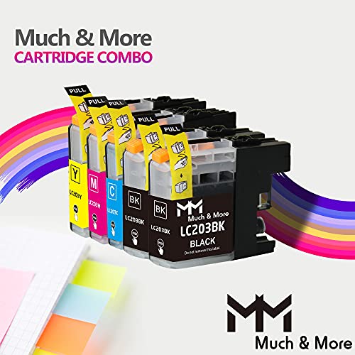 MM MUCH & MORE Compatible Ink Cartridge Replacement for Brother LC203XL LC-203XL LC203 XL for MFC-J480DW MFC-J880DW MFC-J4420DW MFC-J680DW MFC-J885DW Printer (5-Pack, 2 Black, Cyan, Magenta, Yellow)