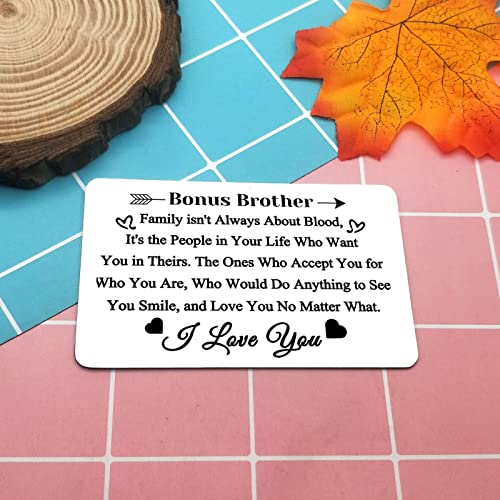 Heigebi Step Brothers Wallet Card from Sister Brother-in-law Gifts Bonus Brother Gift Family isn't Always About Blood Step Brothers Christmas Cards Adopted Brother Valentines Christmas Birthday Gift