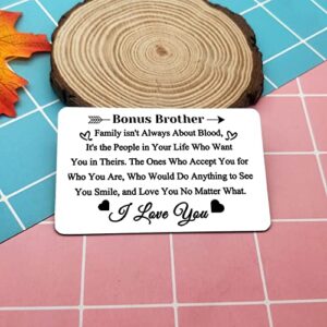 Heigebi Step Brothers Wallet Card from Sister Brother-in-law Gifts Bonus Brother Gift Family isn't Always About Blood Step Brothers Christmas Cards Adopted Brother Valentines Christmas Birthday Gift