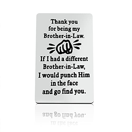 Brother in Law Gift Engraved Wallet Card Gift for Bonus Brother Wedding Gift from Sister in Law Appreciation Gift Metal Card Gift Stepbrother Adopted Brother Valentines Christmas Birthday Gift