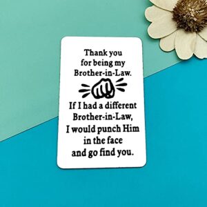 Brother in Law Gift Engraved Wallet Card Gift for Bonus Brother Wedding Gift from Sister in Law Appreciation Gift Metal Card Gift Stepbrother Adopted Brother Valentines Christmas Birthday Gift