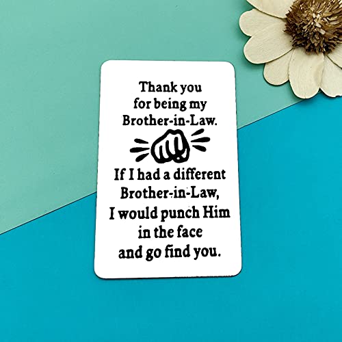 Brother in Law Gift Engraved Wallet Card Gift for Bonus Brother Wedding Gift from Sister in Law Appreciation Gift Metal Card Gift Stepbrother Adopted Brother Valentines Christmas Birthday Gift