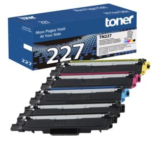 tn-227bk tn227c tn227m tn227y toner cartridge set – onward 5pack tn227(2black 1cyan 1magenta 1yellow) compatible tn227 toner replacement for brother hl-3140cw hl-3150cdn mfc-9130cw mfc-9140cdn printer