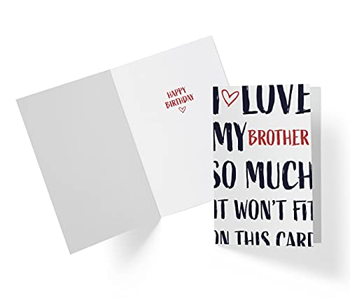 Sweet and Funny Birthday Card For Brother, Single Large 5.5 x 8.5 Greeting Card, Brother Birthday Card, Brother Birthday Card From Sister - Karto - This Much Brother