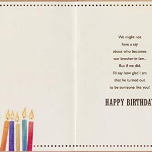 Designer Greetings Eight Tall Colorful Candles with Gold Foil Flames Birthday Card for Brother-in-Law