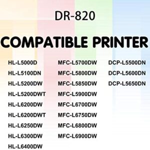 (Drum, Pack of 1) Compatible Replacement for DR820 DR-820 Drum Unit (Used for TN850 TN820 TN880 Toner) for HL-L6200DW MFC-L5900DW MFC-L5800DW MFC-L5700DW HL-L5200DWT Printer, Sold by GTS